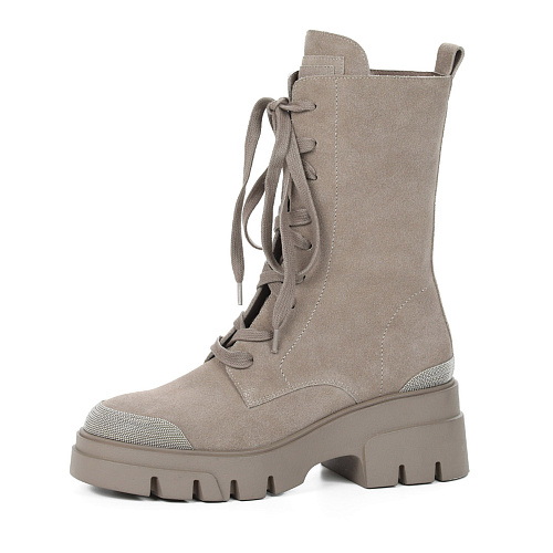 Черые высокие зимние ботинки из гидрофобного велюра VS11-169660 ...